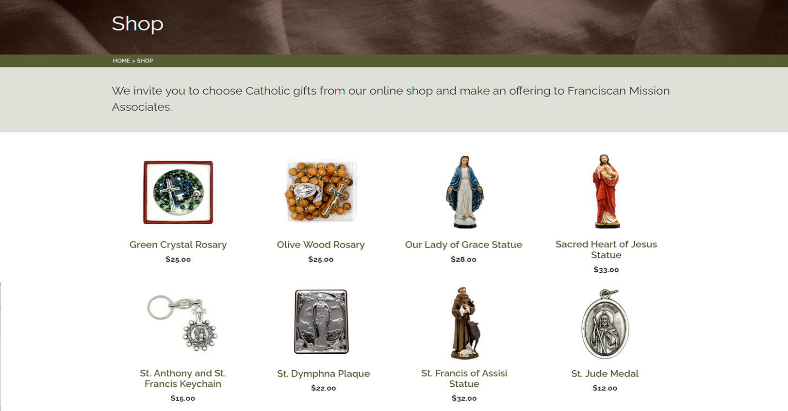 Catholic Gifts Franciscan Mission Associates Fma